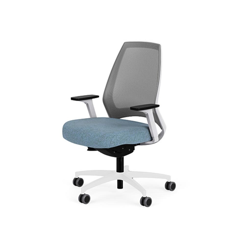 Via 4U Mid Back Office Chair - White: Design Quest